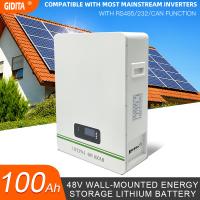 China Wholesale 48V 100Ah 200Ah  wall mounted lithium battery 100kwh Home Solar storage battery for sale