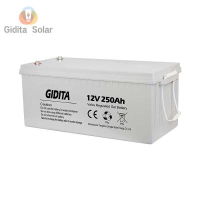 China 12v Solar Power System Battery 250 Ah Gel Lead Acid Battery  For Solar System for sale