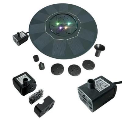 China Outdoor Garden Pool Water Floating Black Solar Fountain Pump with 18cm Panel Diameter for sale
