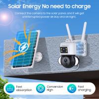 China 6MP Dual Lens Floodlight Solar Battery Camera with Built-in Battery and GC2063 Sensor for sale