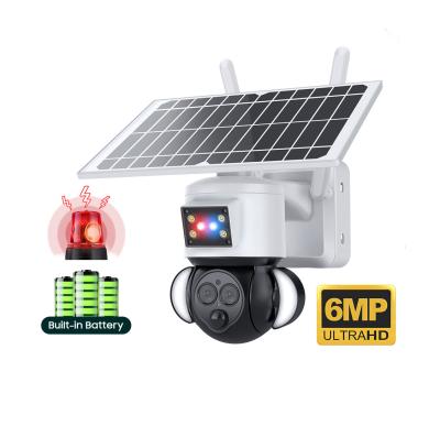 China 4mm 12mm Lens 6MP 12X ZOOM Day and Night Conversion Floodlight Solar Battery Camera for sale