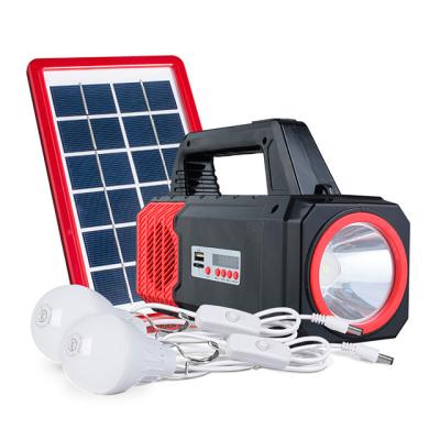 China Complete Emergency Solar Lighting Kit with 8000mAh Battery Capacity and 3W Solar Panel for sale