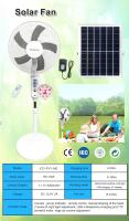 China 6 Inches 5 Blade Brushless Solar Stand Fan with Remote Control 16 Inches 15W Working Power for sale