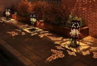 China 1000MAH Battery Capacity Solar Garden Sun Design Planter with LED Solar Flower Stand for sale