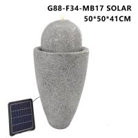 China Outdoor Garden Grey Solar Water Fountain with Max Flow of 200L/H and Magnesium Oxide for sale