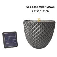 China Garden Diamond Design Solar Water Fountain with 7.4V 2200mA Battery and Max Flow of 200L/H for sale