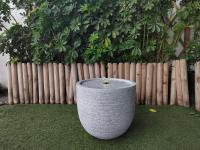 China Transform Your Outdoor Space with Marble Grey Horizontal Stripes Solar Water Fountain for sale