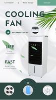 China 205*240*520mm PP Portable Air Cooler Fan with Digital Control 2 Ice Packs Shaking Head for sale