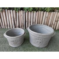 China Flower Pot Garden Pot Set 2 Dairy Fiber Stone Pot in Garden Grey Size 2 28.5*24.5*16.5cm for sale