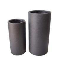 China Lightweight Cylinder-shaped Fiber Stone Garden Pot Size 1 30*30*60cm Weight 2 12.15kg for sale