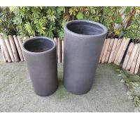 China Lightweight Cylinder-shaped Fiber Stone Garden Pot Size 1 30*30*60cm Weight 2 12.15kg for sale