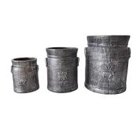 China Size 1 21*20*24cm Grey Flower Pot Garden Pot Dairy Fiber Stone Pot for Anniversaries for sale