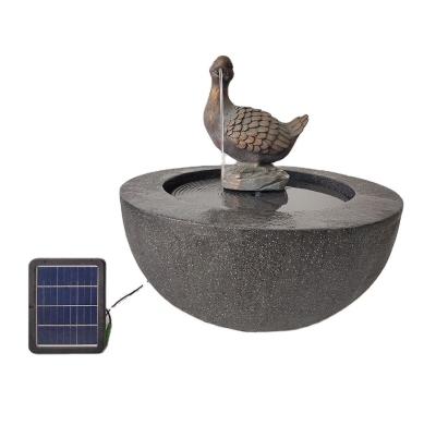 China Max Flow 300L/H Duck Spit Solar Water Fountain for Garden Decoration Battery 7.4V 2200mA for sale
