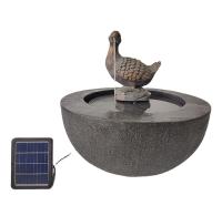 China Max Flow 300L/H Duck Spit Solar Water Fountain for Garden Decoration Battery 7.4V 2200mA for sale