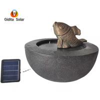 China Solar Water Garden Fountain in Black with Max Head of 100cm and Fish Spit Design for sale