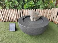 China Solar Water Garden Fountain in Black with Max Head of 100cm and Fish Spit Design for sale