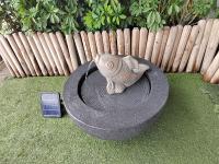 China Solar Water Garden Fountain in Black with Max Head of 100cm and Fish Spit Design for sale