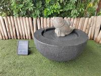 China Solar Water Garden Fountain in Black with Max Head of 100cm and Fish Spit Design for sale