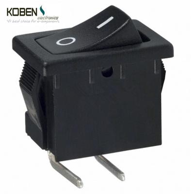 China Black Rocker Switch SPST 15A 125V 2 Pin R1966ABLKBLKFR E Switch Panel Mount for sale