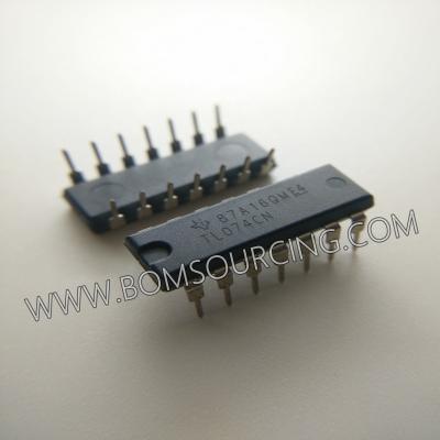 China TL074CN TL074 J-FET Amplifier 4 Circuit  14-DIP Electronic components IC for sale