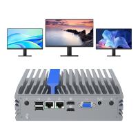 China N100 Mini Pc 2 Ethernet Ports Mini Pc 2 Lan 4 COM RS232 RS485 for sale