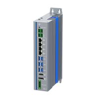 China Powerful Mini Pc 24v Fanless 12th Gen Core Mini Comput Linux With 6 USB3.0 4 LAN Ports for sale