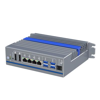 China Powerful Mini PC I5 4 LAN Ports Fanless Mini PC with US Power Cable for sale