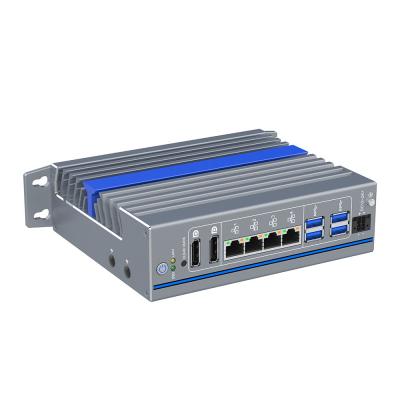 China Book Type Industrial Computer Core I7 Fanless Pc Linux 4 Lan Ports Embedded Mini Pc for sale