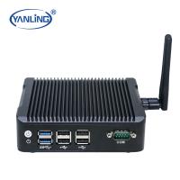 China Quad Core J1900 Mini PC with Dual Display and 12V Power Supply Fanless Industrial Computer Barebone System for sale