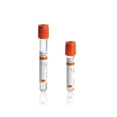 China Single Use Clot Activator Blood Collection Tube 5mL Sterile Glass Vacuum Tube for Serum Testing for sale