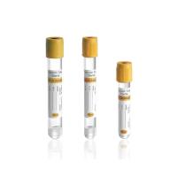 China CE Certified Vacuum Blood Collection Tube with Gel and Clot Activator Yellow Cap 3ml to 10ml for sale