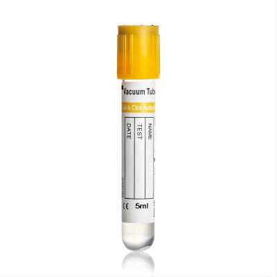 China Disposable SST Vacuum Blood Collection Tube 3ml 4ml 5ml 10ml Gel Clot Activator for sale
