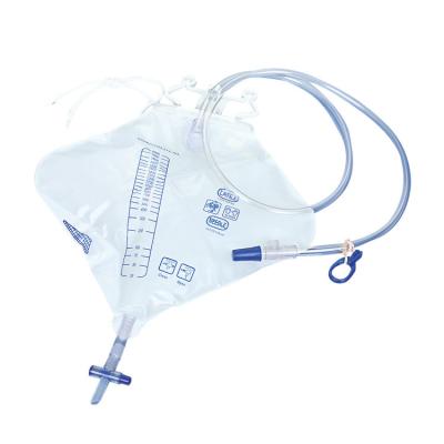 China Medical Grade Urine Drainage Bag 2000ml PVC Latex Free Anti Reflux Catheter Bag for sale