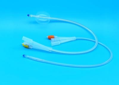 China Medical Silicone 3 Way Foley Catheter 20 Fr 22 Fr 24 Fr 30ml Balloon Capacity for sale