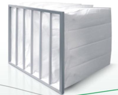 China Medium Synthetic Fiber Pocket Filter Galvanized Steel Frame Large Dust Holding Capacity for sale