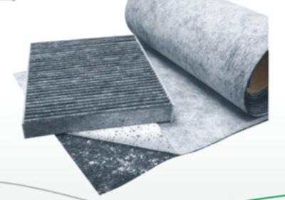 China High Carbon Content Sandwich Activated Carbon Cloth 200gsm for Air Filtration and Dust Capture for sale