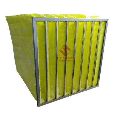 China G4 Synthetic Bag Air Filter 595x595x600mm 8-Pocket 2000 CFM Galvanized Steel Frame for sale