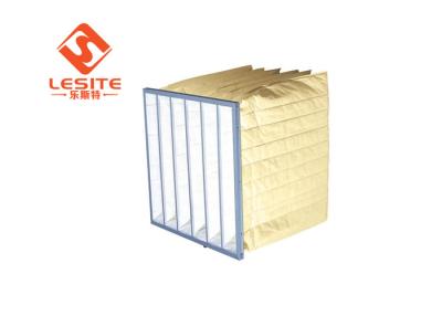 China Disposable V Bank EN779 Synthetic Fiber Filter Medium Efficiency 80°C 80% RH Aluminum Frame for sale