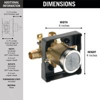 China Solid brass R10000-UNWS Shower Rough In Valve 1/2'' NPT With T13420 Tub Faucet Shower Trim Kits And Rp46074 Cartridge for sale