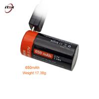 China USB Charging Li Ion Rechargeable Batteries 16340 650mAh 3.6V for sale
