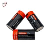 China USB Charging Li Ion Rechargeable Batteries 16340 650mAh 3.6V for sale