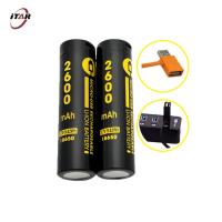 China 500 Cycles Li Ion Rechargeable Batteries 2600mAh 3.7 Volt USB Type C Charging for sale