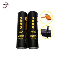 China 18650 3200 Mah Lithium Ion Battery  3.7 V Rechargeable Cell With USB Type C Port for sale