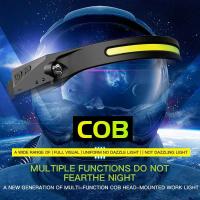 China ABS Rubber COB XPE Motion Sensor Running Hiking LED Camping Headlight 350 Lumen for sale