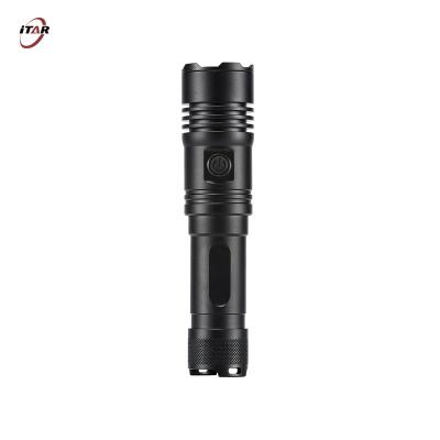 China Rechargeable 21700 LED Flashlight , 1900 Lumen Black LED Torch Waterproof for sale