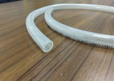 China 3 / 8 Inch Clear PVC Braided Pipe / Polyester Reinforced Plastic Hose for sale