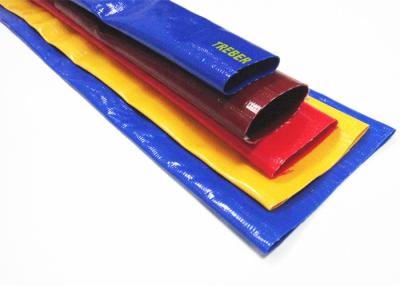 China High Strength Pvc Layflat Hose Non Toxic Tasteless With Blue Black Red Color for sale