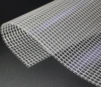 China 200D 9x9 240GSM Clear PVC Mesh Bag Fabric - Fire Retardant Lightweight Material for sale