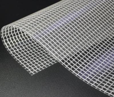 China 200D 9x9 240GSM Clear PVC Mesh Bag Fabric - Fire Retardant Lightweight Material for sale