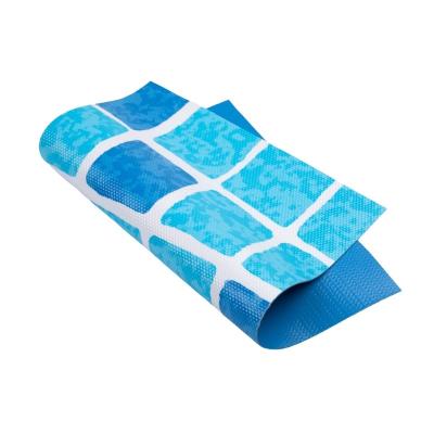 China 1.5mm Blue White Dot Grains Mosaic PVC Pool Liner - 1100 N/50mm Tensile Strength, 1500-1830mm Width for sale